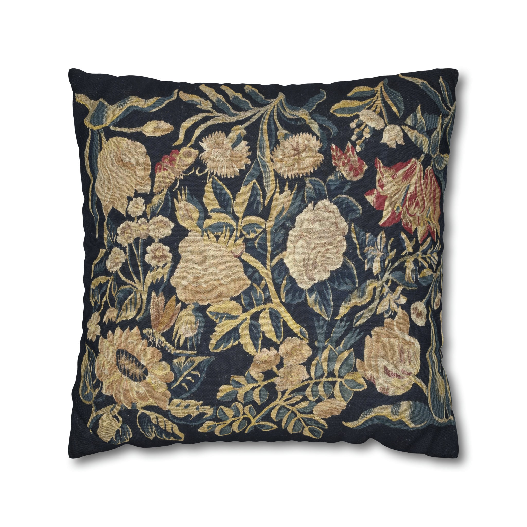 Antique Upholstery Pillow Cover | Tapestry Pillow | Floral Pattern ...