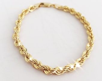 Gold rope bracelet | Etsy