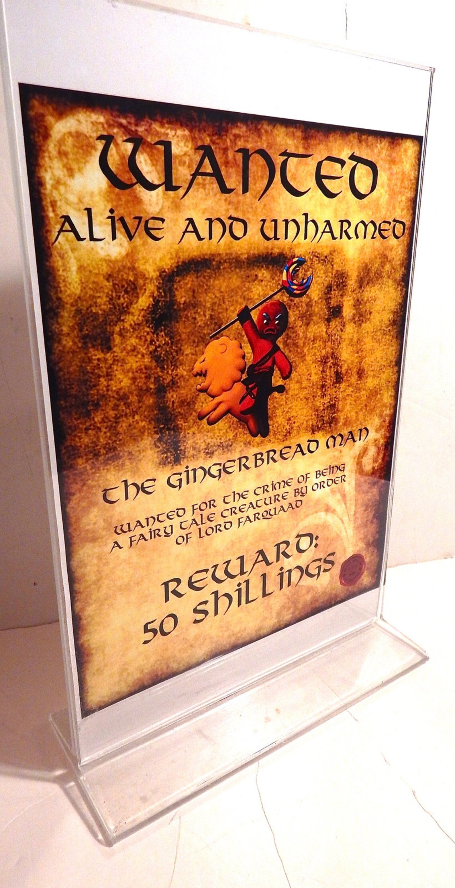 Shrek Gingerbread Man Wanted Poster Seen in Movie - Etsy
