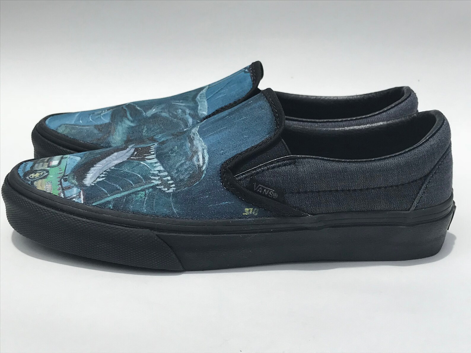 Hand Painted Jurassic Park T-rex Vans - Etsy