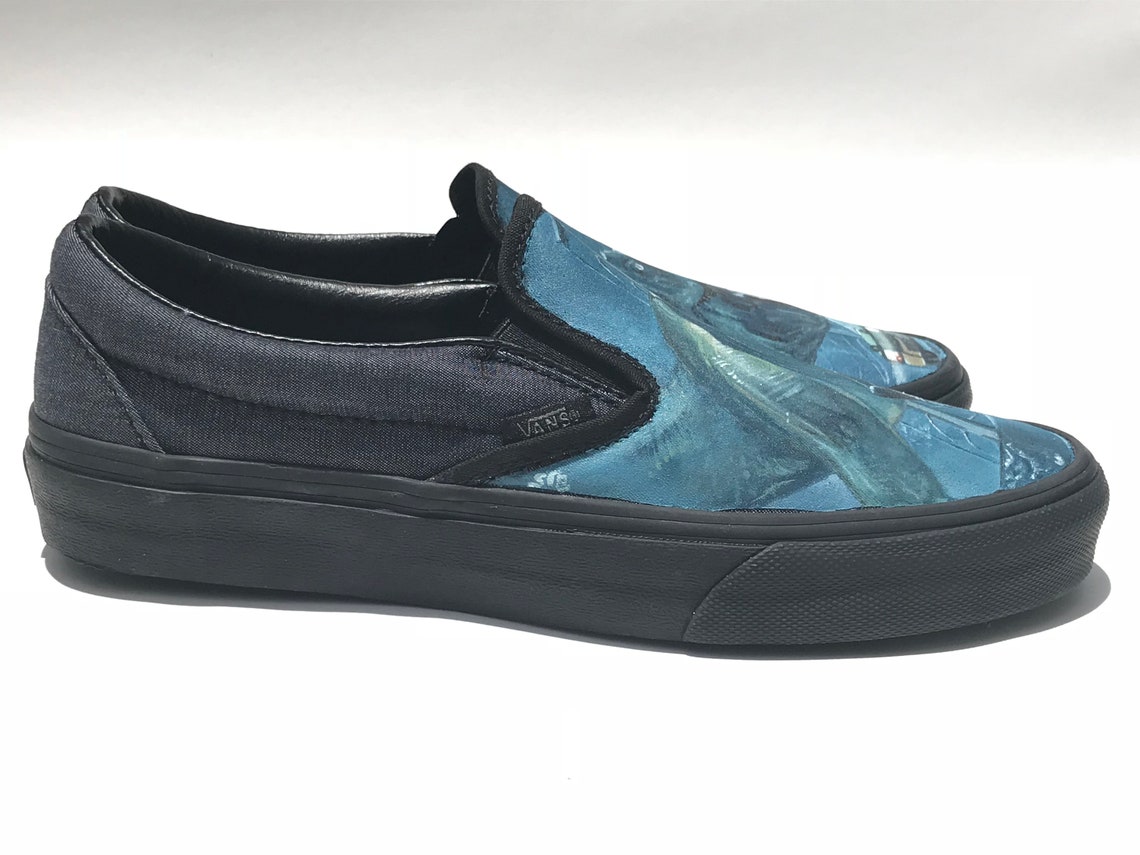 Hand Painted Jurassic Park T-rex Vans - Etsy