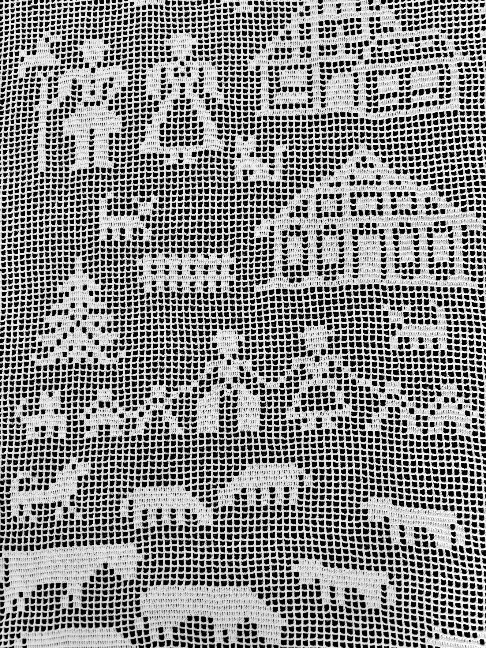 Handmade Crochet Curtain, Animals Curtain, Filet Curtain, Landscape ...