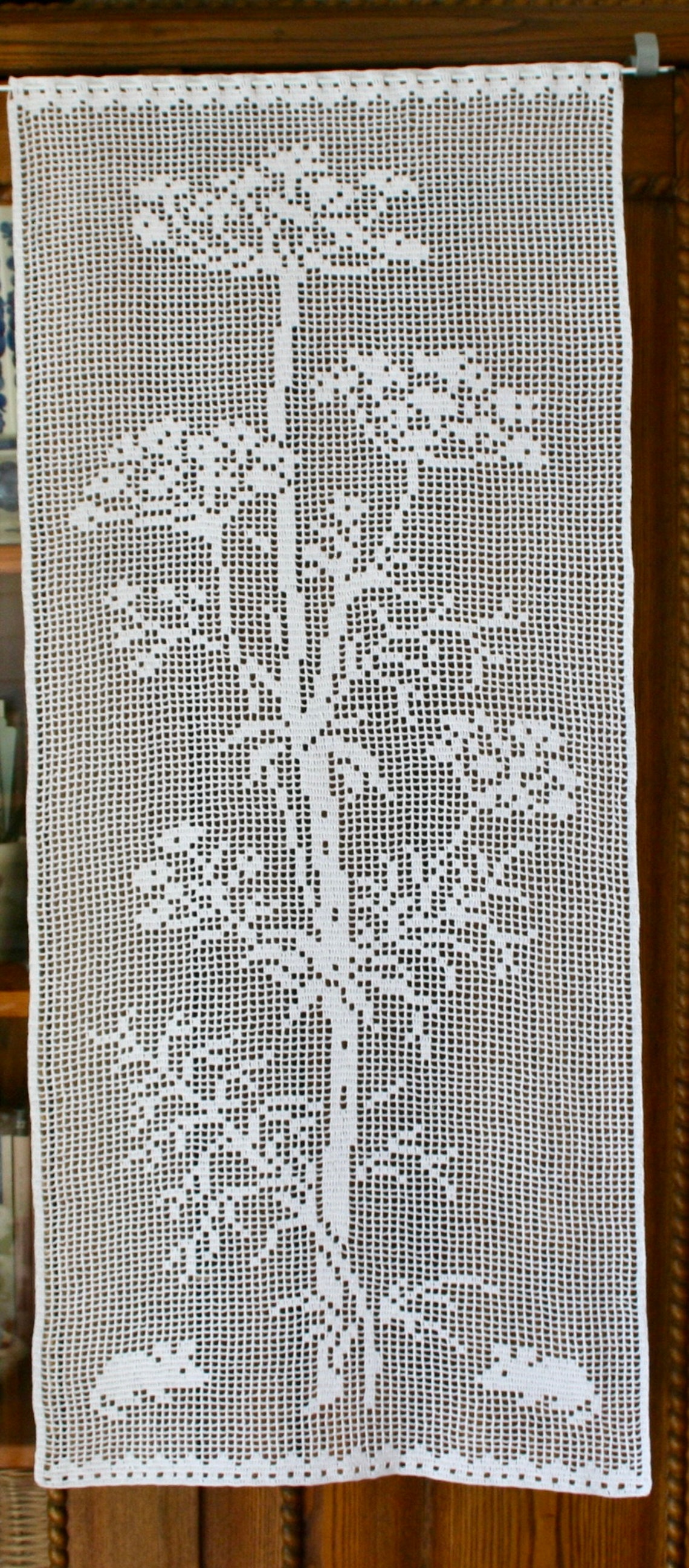 Crochet Curtain, Filet Curtain, Flower Curtain, Long Curtain, Mice ...