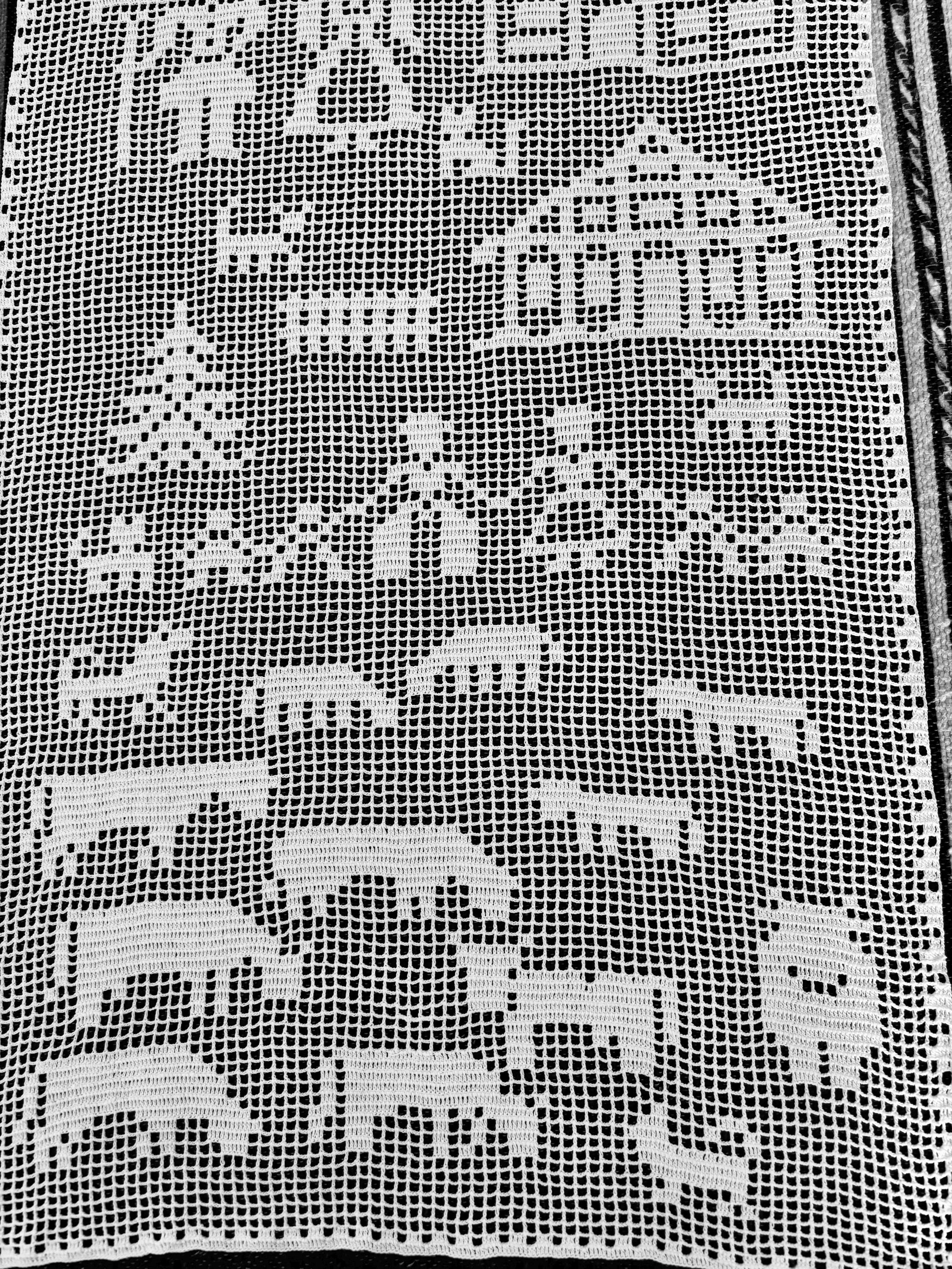 Handmade Crochet Curtain, Animals Curtain, Filet Curtain, Landscape ...