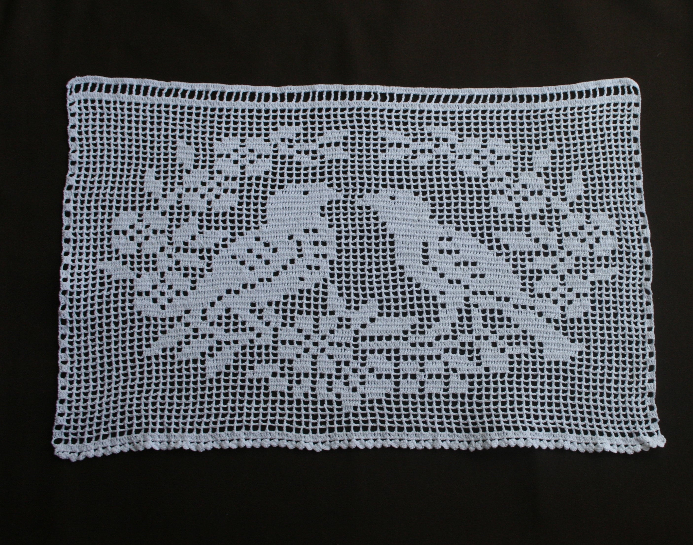 Crochet Curtain With Birds, Filet Curtain, Handmade Curtain - Etsy