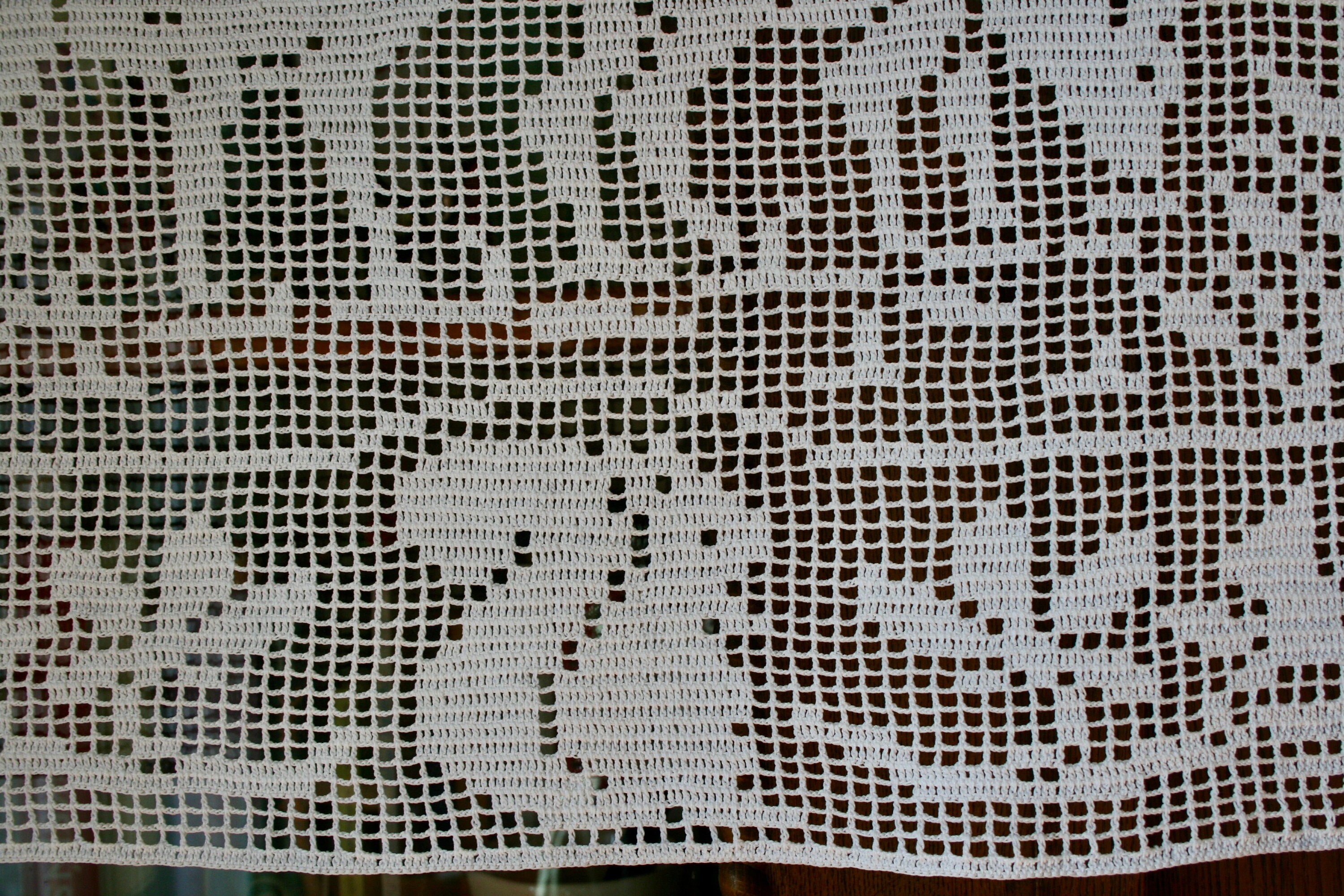 Crochet Curtain, Deer Curtain, Squirrel Curtain, Handmade Curtain ...