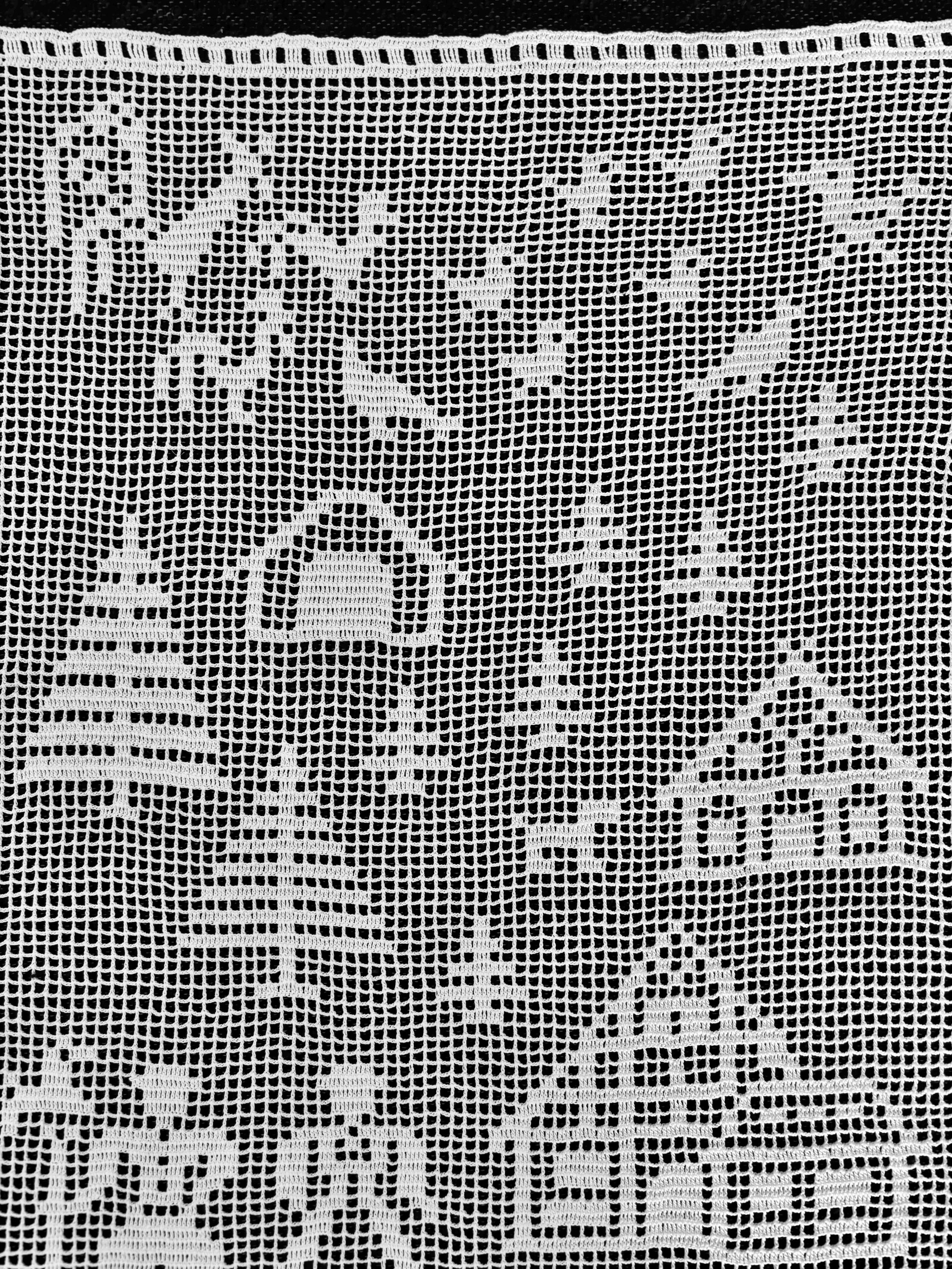 Handmade Crochet Curtain, Animals Curtain, Filet Curtain, Landscape ...