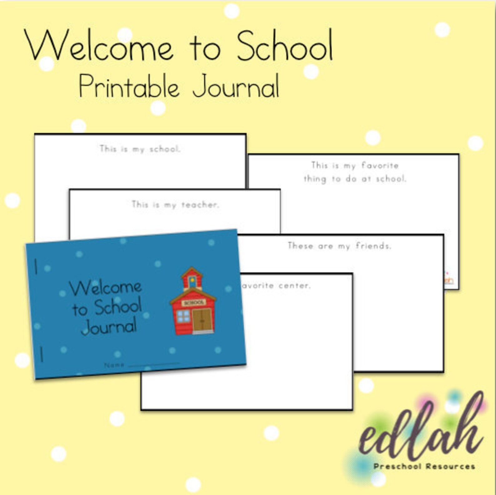 Welcome to School Themed Preschool Lesson Plans (one Week Curriculum ...