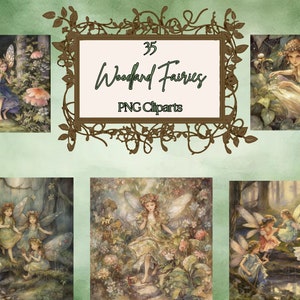 35 Watercolor Woodland Fairy PNG Clipart Bundle (commercial Use) - Etsy