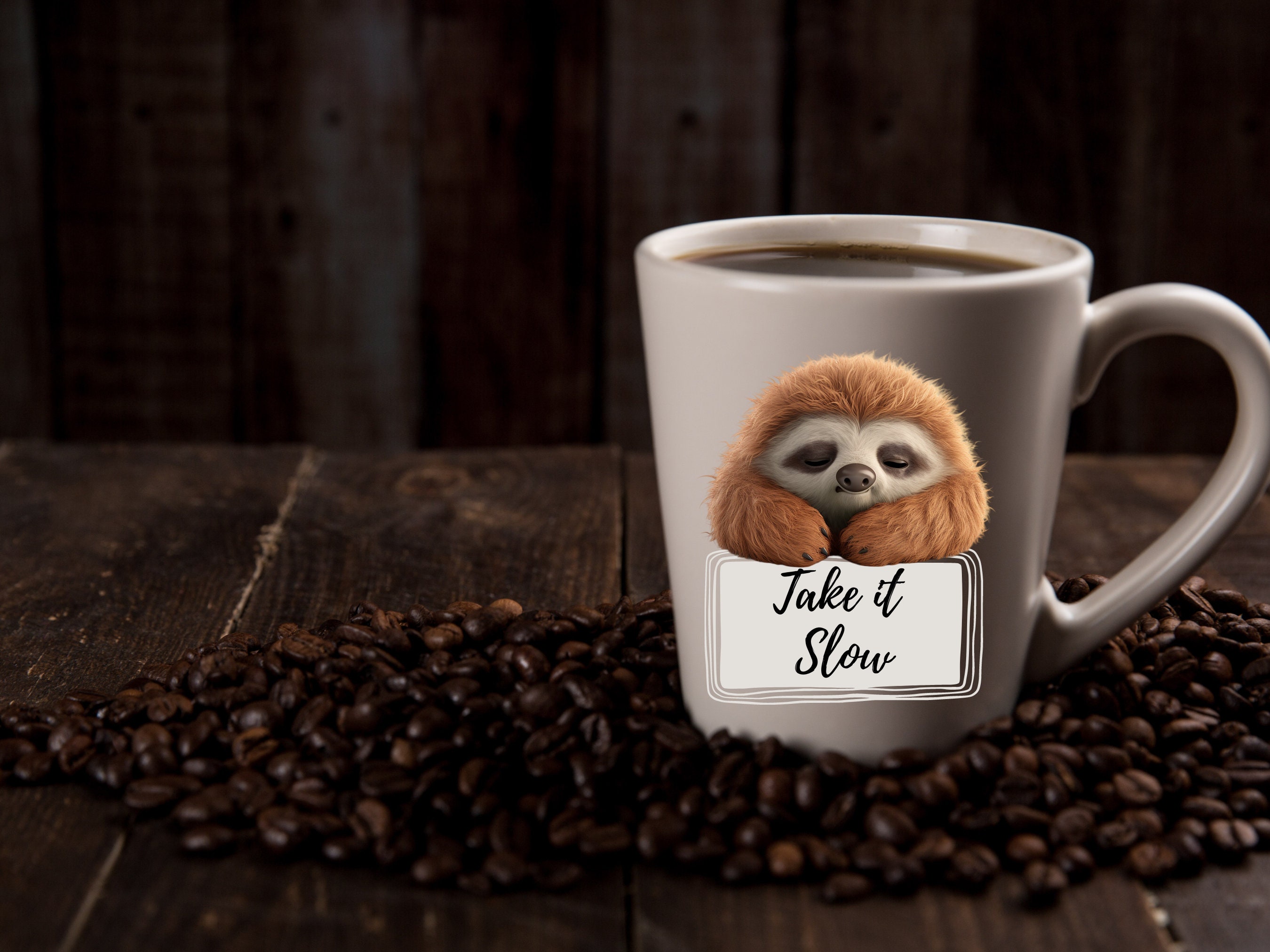 20 Sweet Little Baby Sloth Clipart, Baby Sloth With Big Eyes, Cartoon ...