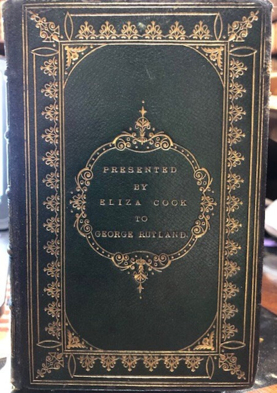 1864. Cook, Eliza. Signed, Tipped in Letters. Beautiful Presentation ...