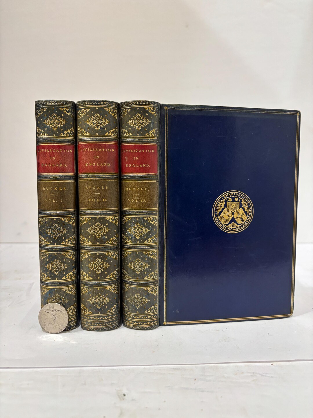 History of Civilization in England, 3 Vols New Ed, Prize Binding of ...