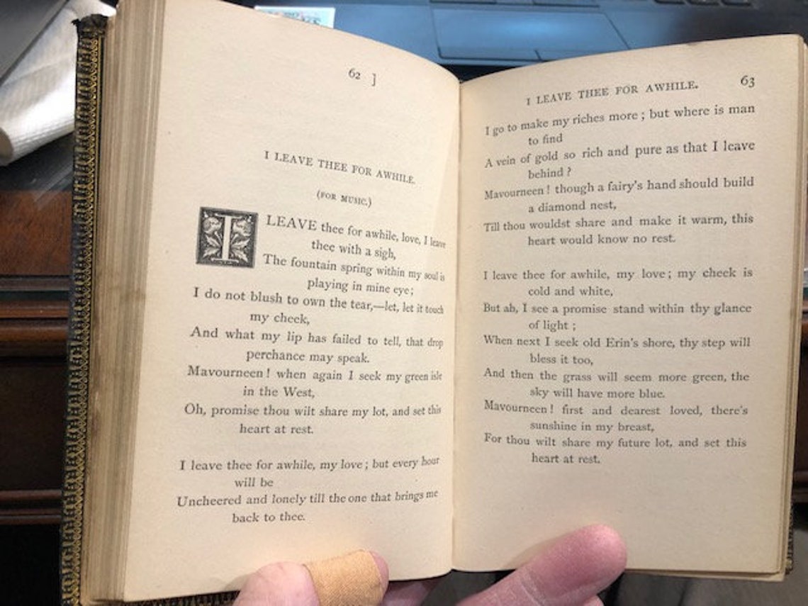 1864. Cook, Eliza. Signed, Tipped in Letters. Beautiful Presentation ...