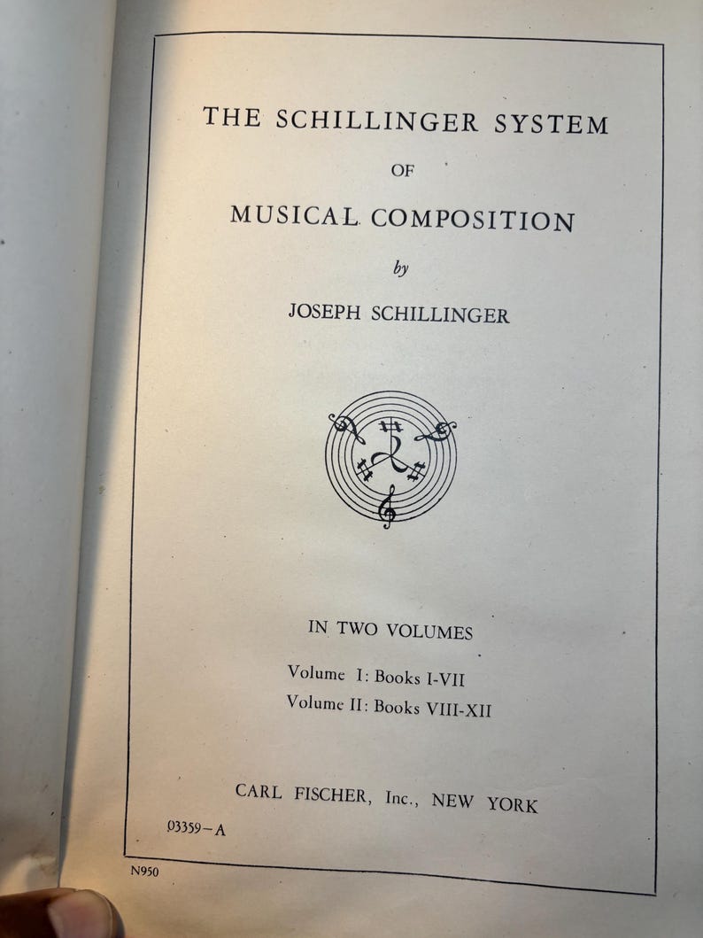 The Schillinger System of Musical Composition. in Two Volumes. Joseph ...