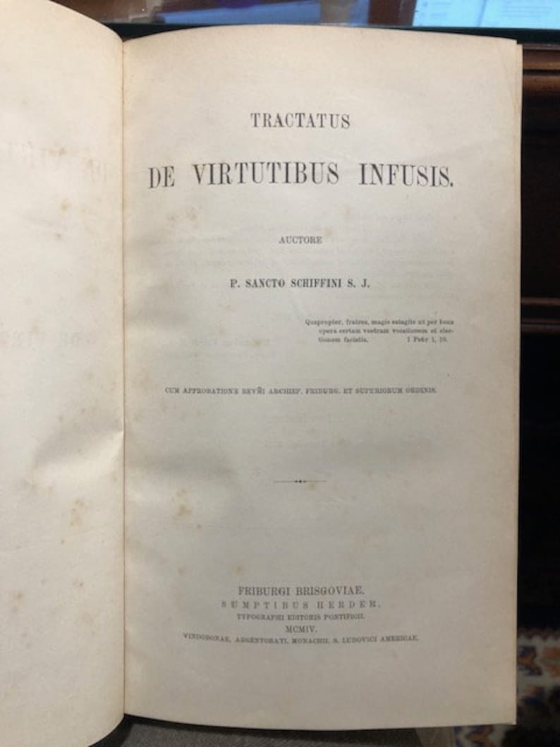 Treatise on Infused Virtues. Latin: Tractatus De Virtutibus Infusis - Etsy