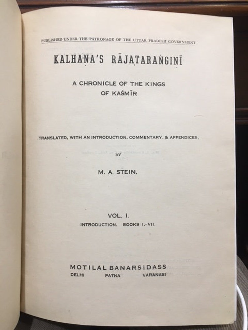 1961. Kalhana's Rajatarangini: A Chronicle of the Kings of Kasmir - Etsy