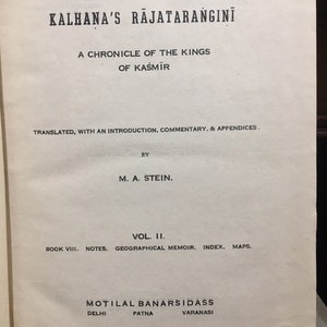 1961. Kalhana's Rajatarangini: A Chronicle of the Kings of Kasmir - Etsy