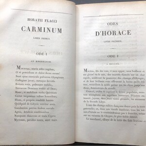 Antique Horace Book Set, 1831, Quarter Leather Binding, French Language ...