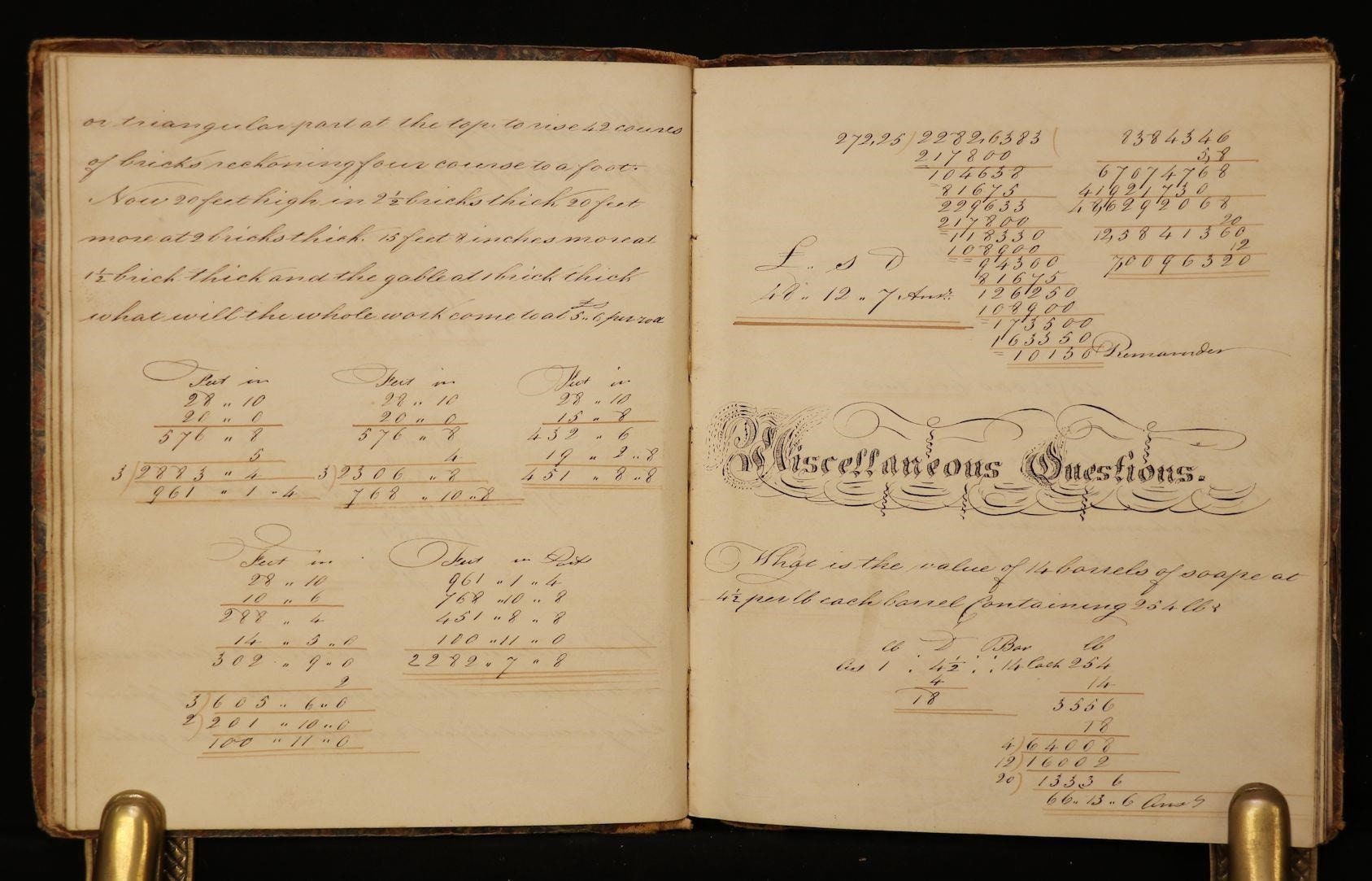 1831 MANUSCRIPT Mathematics Work-book. Duodecimals Commonly - Etsy