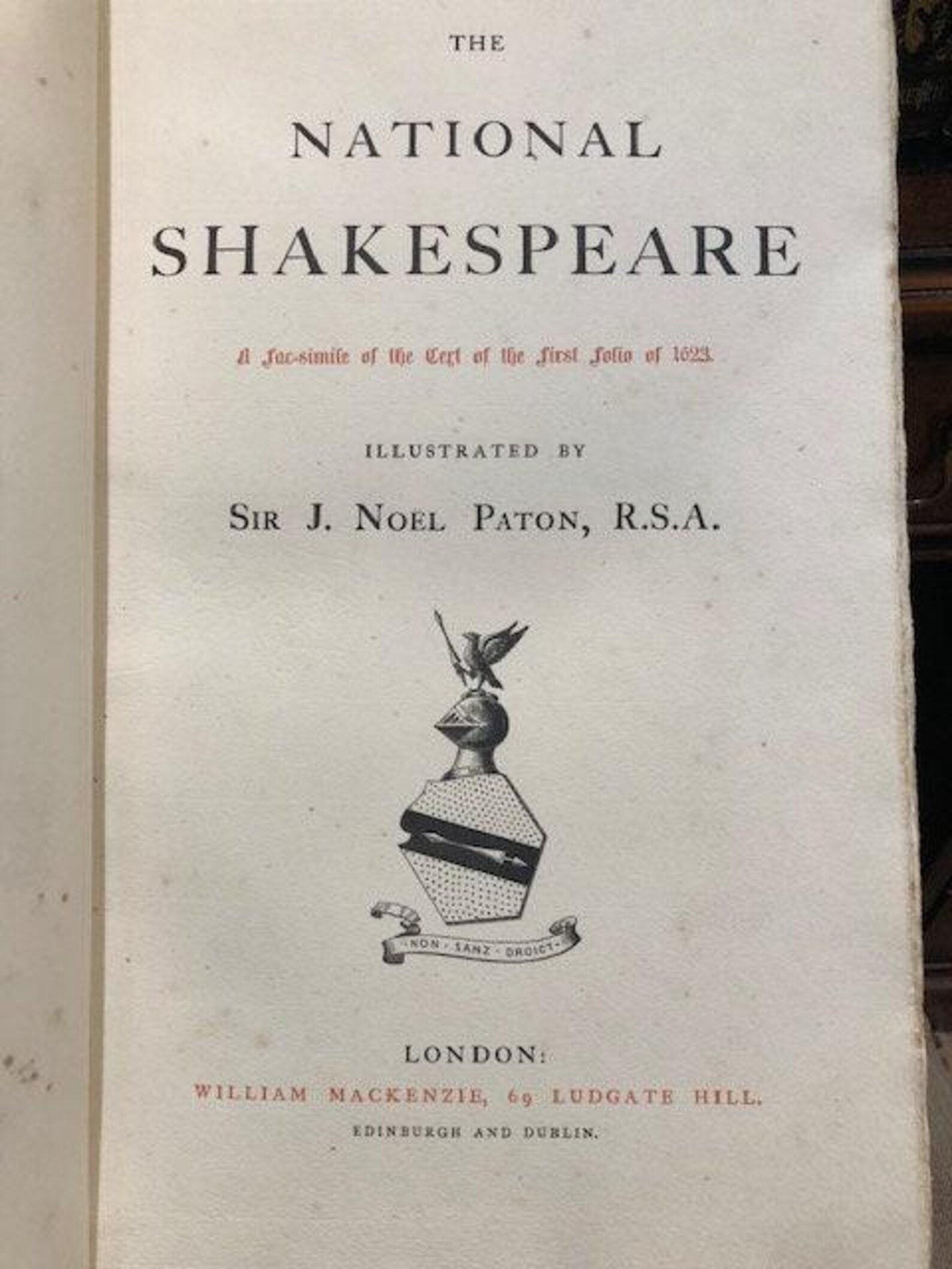 Shakespeare's First Folio. the National Shakespeare: A Facsimile of the ...