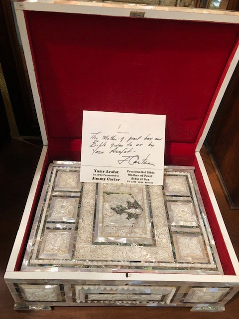 Jimmy Carter/yasser Arafat BIBLE. Gift From Yasir Arafat in 1990 ...
