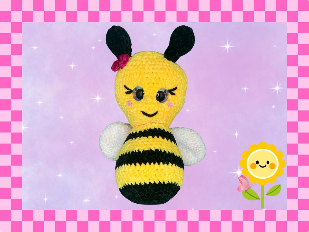 Handmade Chenille Bumble Bee Plush | Large Stuffed Animal - Etsy