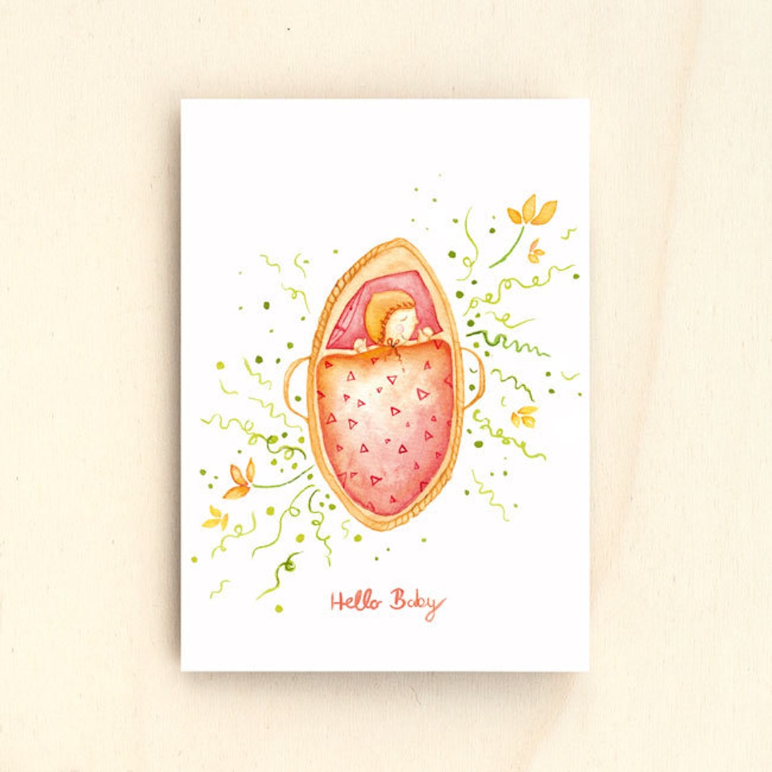 Card Hello Baby Birth Congratulations Card Greeting Card - Etsy
