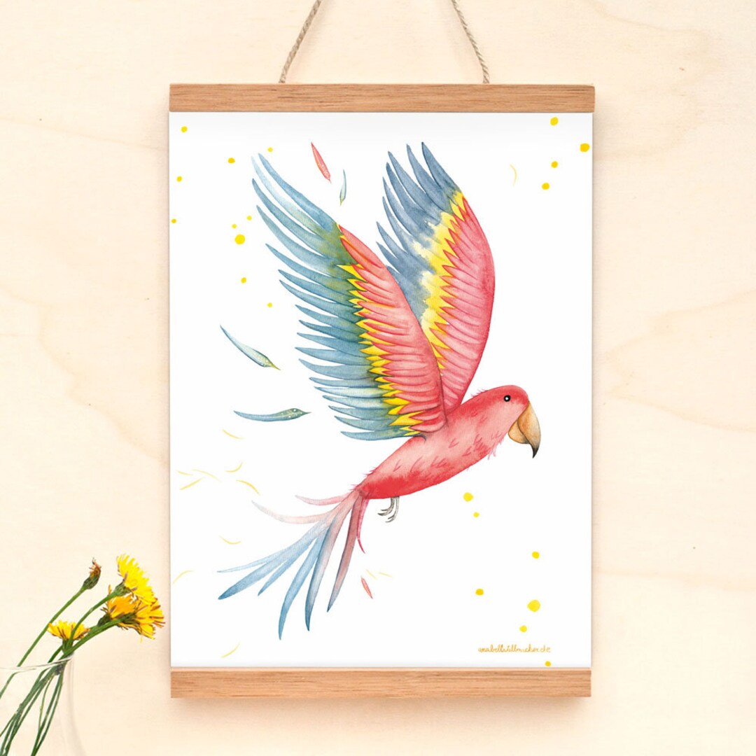 Parrot Children's Poster Picture Children's Room DIN A4 - Etsy