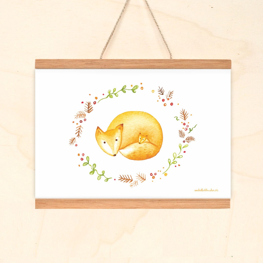 Fuchs Poster Für Kleinkinder DIN A4 Für Kunst-liebhaber:innen - Etsy