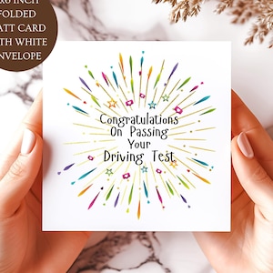 Congratulations on Passing Your Driving Test Card. 6x6 Matt Card - Etsy