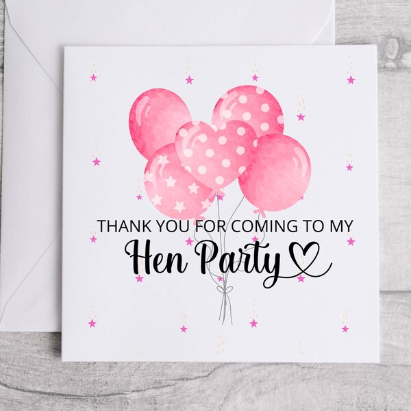 Thank You for Coming to My Hen Do - Etsy UK