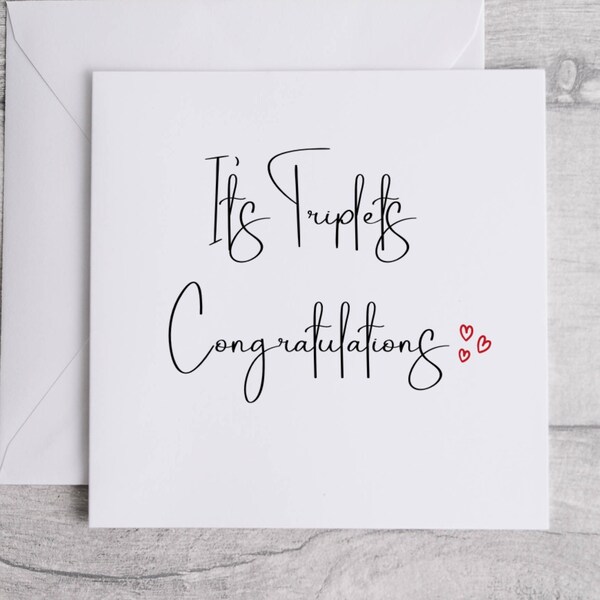 Congratulations on Triplets Card - Etsy