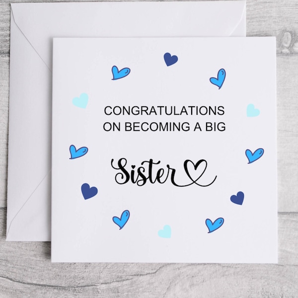 Congratulations on Becoming Big Sister Card - Etsy