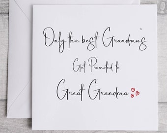 Congratulations on Becoming A Great Grandma Card. New Great - Etsy