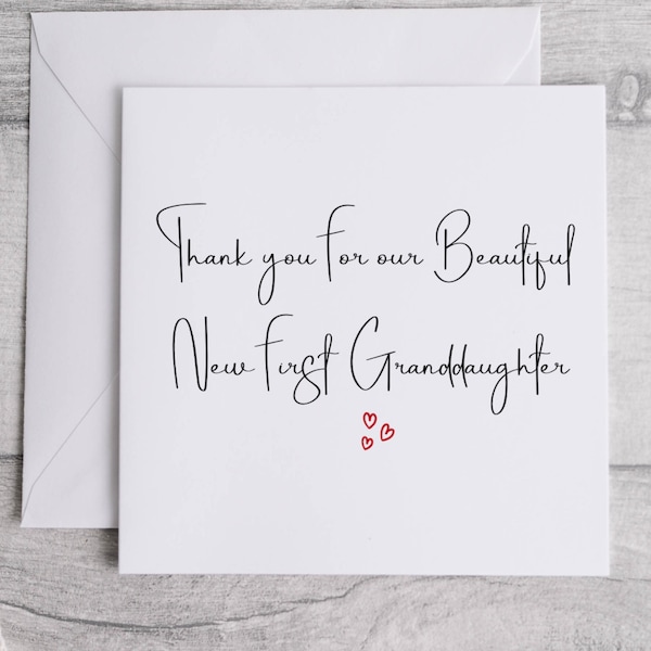 Thank You for Our Granddaughter Card - Etsy
