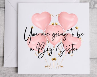 Becoming a Big Sister Card - Etsy