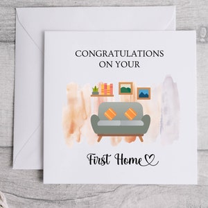 Congratulations on Your First Home Card. Happy First New Home Card. New ...