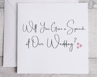 Wedding Speech Card Template - Etsy