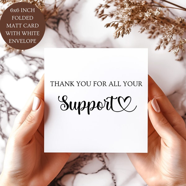 Thank You for Your Support Card - Etsy
