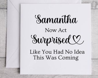 Act Surprised Bridesmaid Card | Etsy