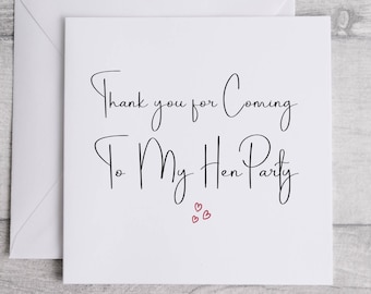 Thank You for Coming to My Hen Do - Etsy UK
