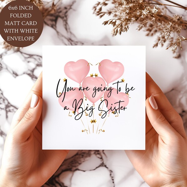 Congratulations on Becoming Big Sister Card - Etsy