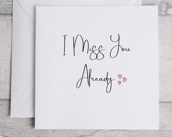 I Miss You Already Card - Etsy