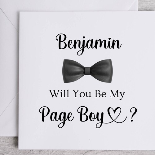 Will You Be My Page Boy Card Page Boy Card Card for Page - Etsy
