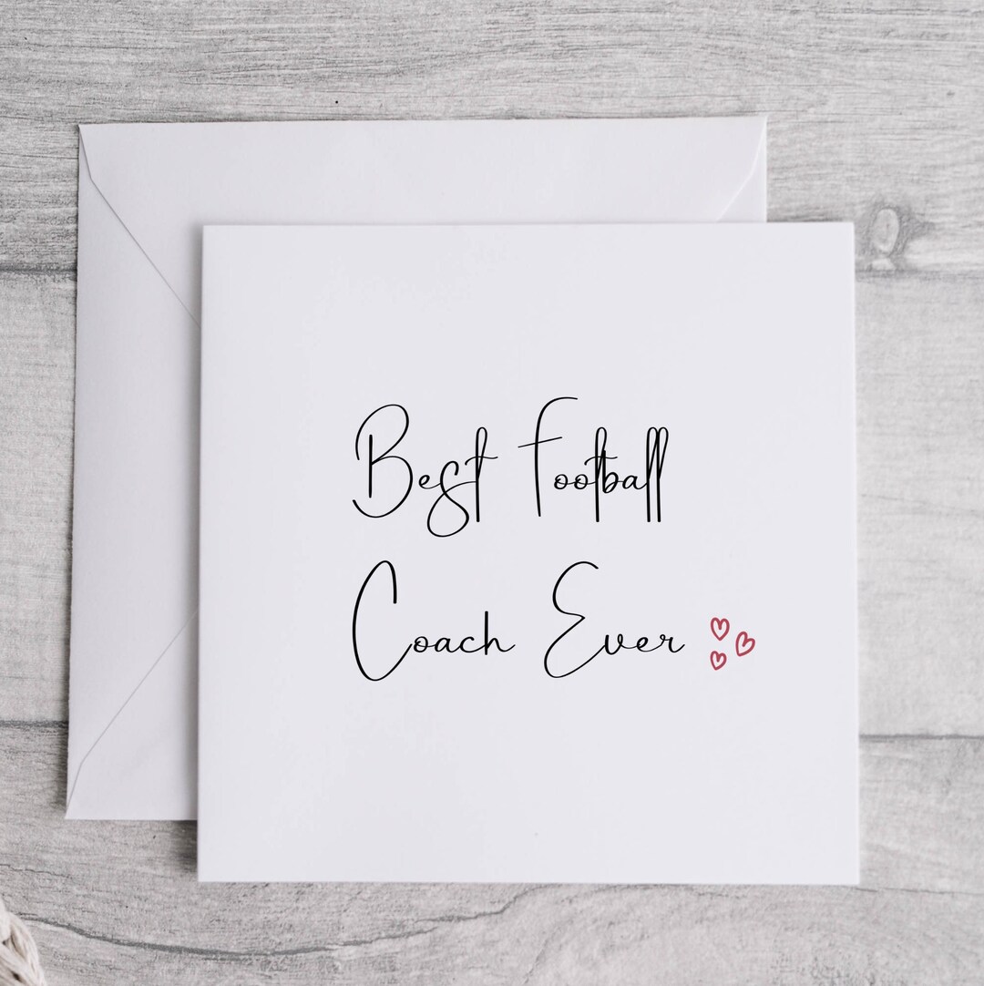 Best Football Coach Ever Card, Thank You Coaching Card. Best Football ...