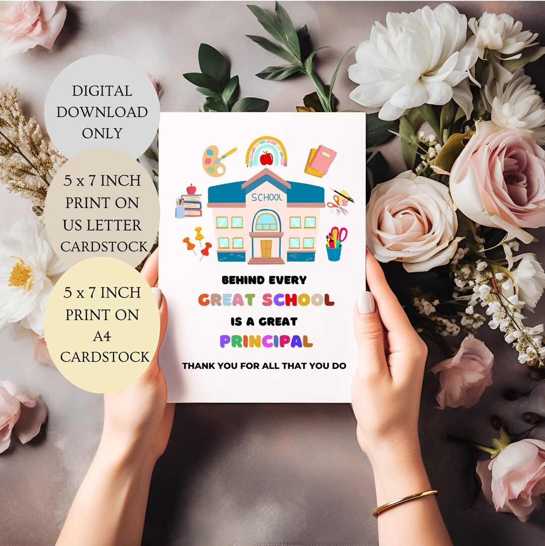 Principal Thank You Card: School Appreciation Gift (digital Download ...
