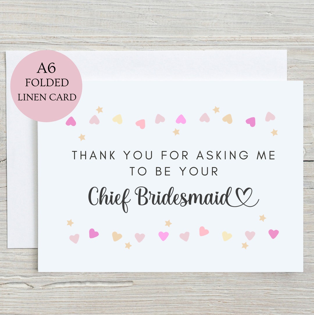 Thank You for Asking Me to Be Your Chief Bridesmaid Card. Multi ...