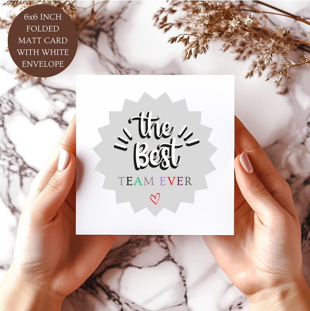 The Best Team Ever Card. Appreciation Card for Employees. Boss. Leaving ...