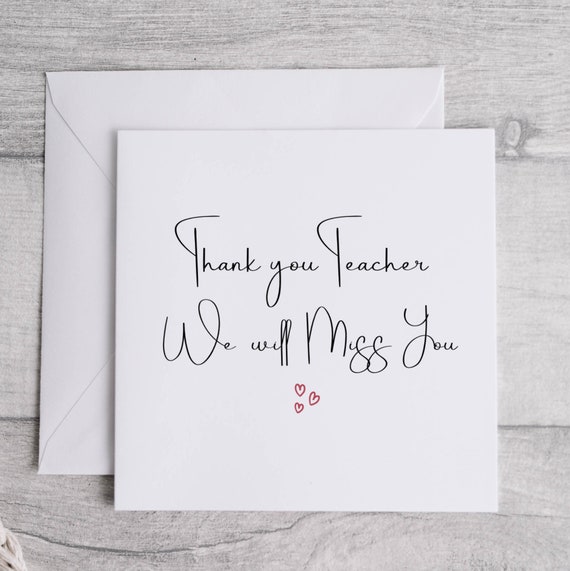 Well Miss You Card For Teacher