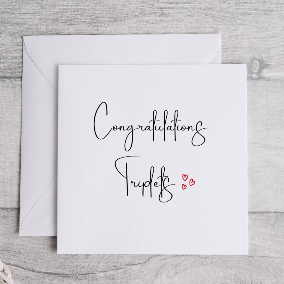 Congratulations Triplets Card. Baby Triplets Congratulations - Etsy